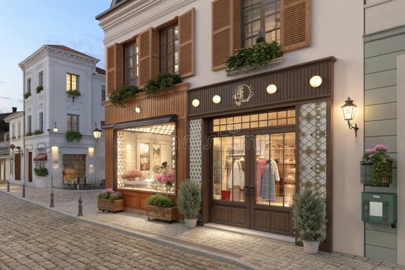 Vintage Style Storefront Boutique Template - Generated by Ai Stock ...
