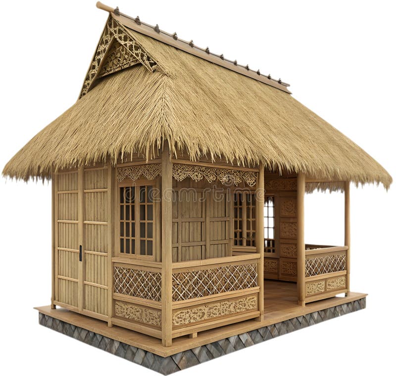 Vintage-style Straw Hut Design with Adorable Charm. Stock Photo ...