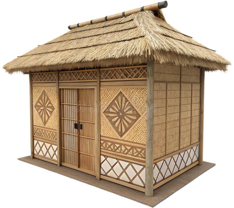Vintage-style Straw Hut Design with Adorable Charm. Stock Image ...