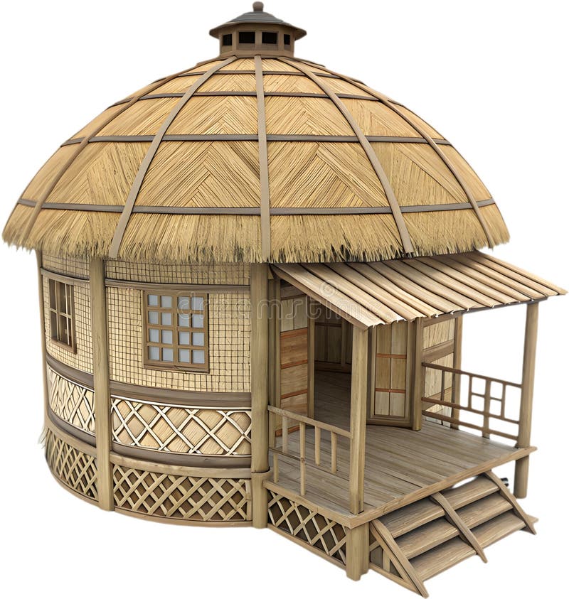 Vintage-style Straw Hut Design with Adorable Charm. Stock Photo ...