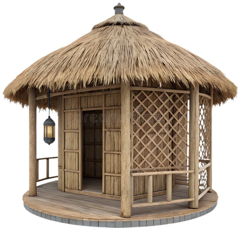 Vintage-style Straw Hut Design with Adorable Charm. Stock Photo ...
