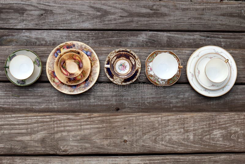 Vintage style tea sets stock image. Image of garden, crockery - 91801289