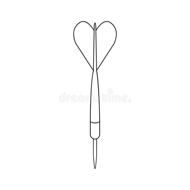 Vintage Style Throwin Dart Outline Vector Stock Vector - Illustration ...