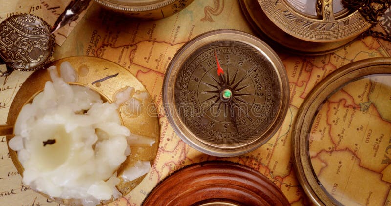 Vintage Style Travel and Adventure. Vintage Old Compass and Other ...