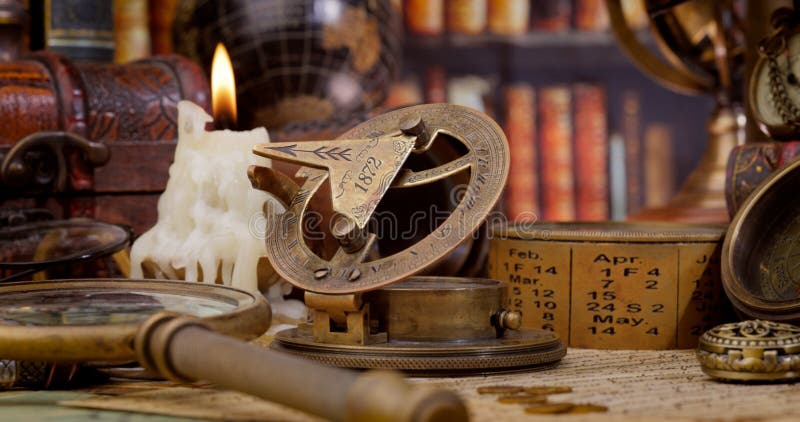 Vintage Style Travel and Adventure. Vintage Old Compass and Other ...