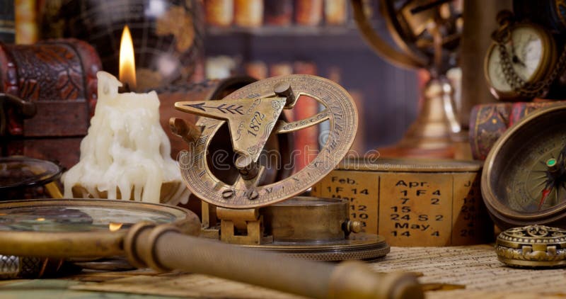 Vintage Style Travel and Adventure. Vintage Old Compass and Other ...