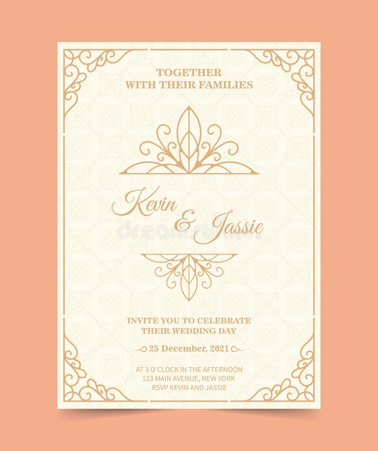 Vintage Style Vector Design Invitation Card Stock Vector - Illustration ...