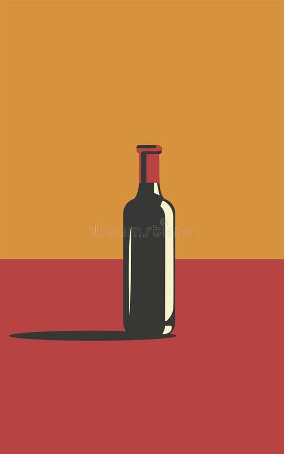 Vintage Style Wine Bottle Illustration Stock Vector - Illustration of ...