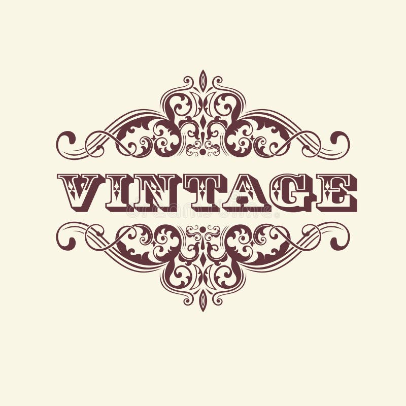 Vintage Styled Sign. with Floral Elements Stock Vector - Illustration ...