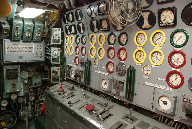 Vintage Submarine Control Room Editorial Stock Image - Image of america ...