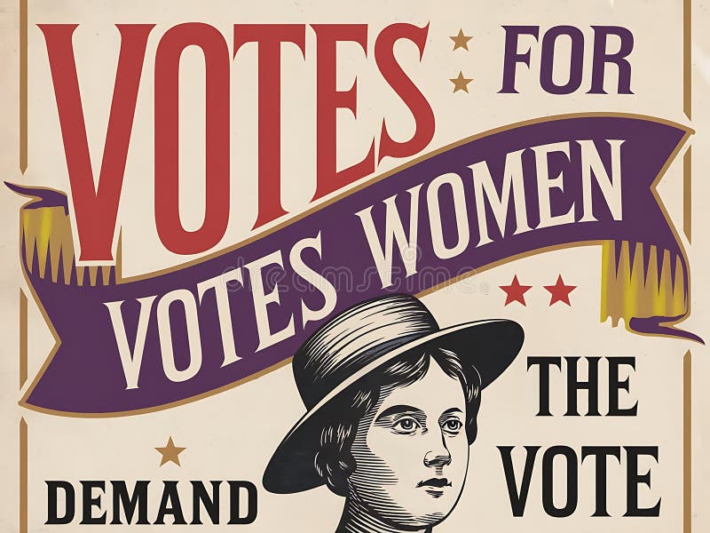 Vintage Suffragette Movement Inspired Poster Stock Illustration ...