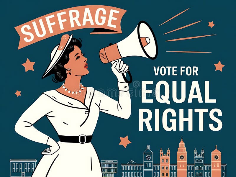 Vintage Suffragette Movement Inspired Poster Stock Illustration ...