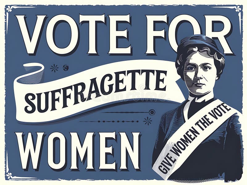 Vintage Suffragette Movement Inspired Poster Stock Illustration ...