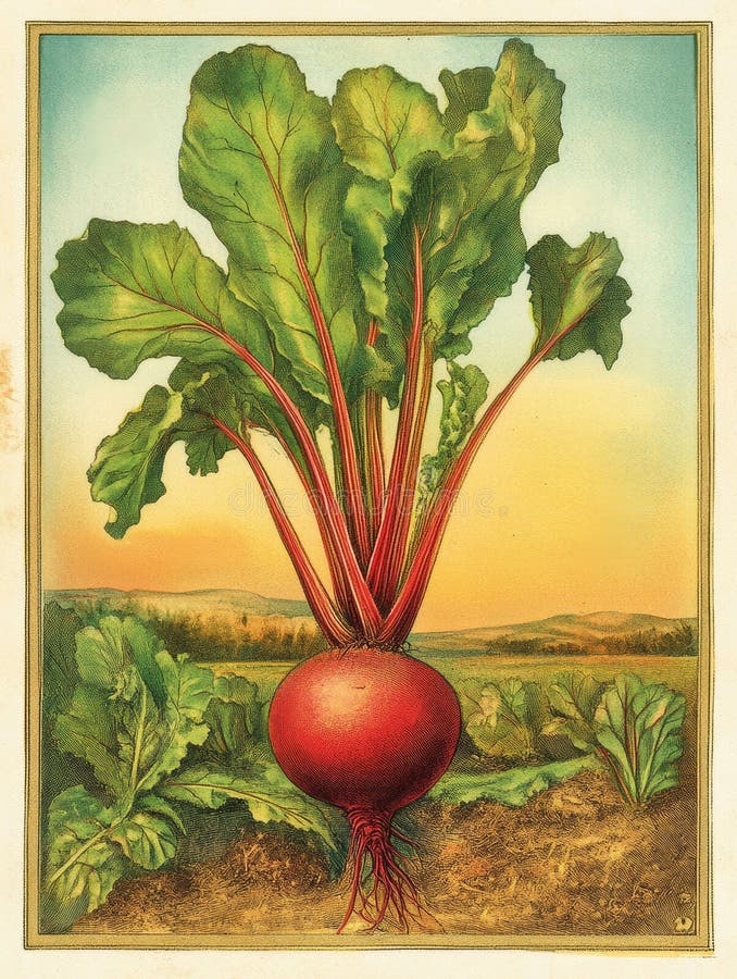 Vintage Sugar Beet Garden Seed Design Stock Illustration - Illustration ...