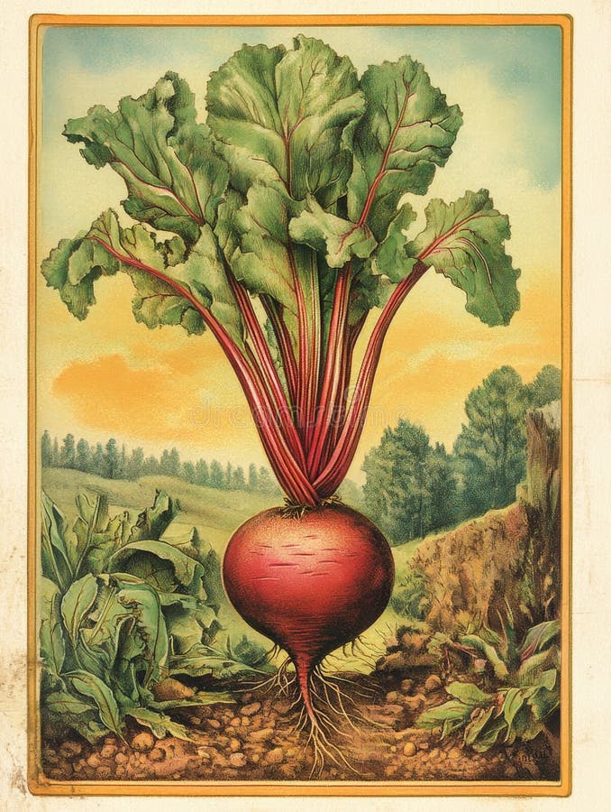 Vintage Sugar Beet Garden Seed Design Stock Illustration - Illustration ...