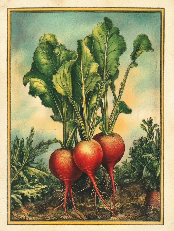 Vintage Sugar Beet Garden Seed Design Stock Illustration - Illustration ...