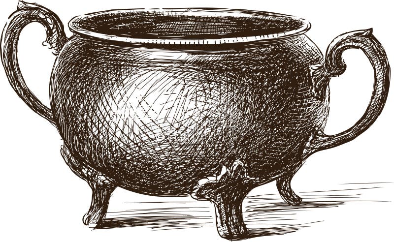 Vintage sugar bowl stock vector. Illustration of metal - 33486979