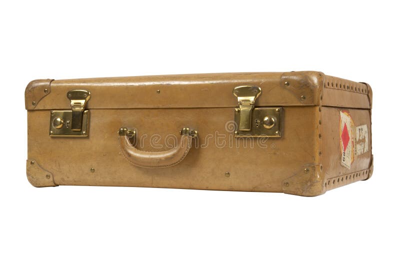 Vintage Retro Style Suitcase Front View Stock Image - Image of antique ...