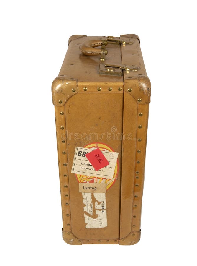 Antique Style Suitcase from Side View Stock Photo - Image of travel ...
