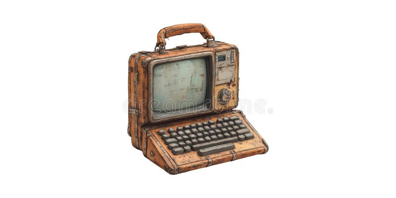 Vintage Suitcase Computer Design. Retro Technology and Steampunk ...