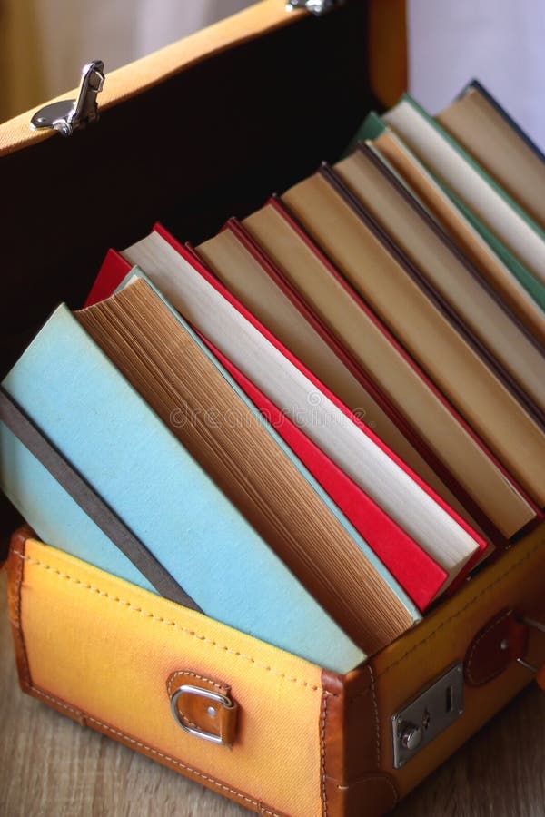 Suitcase and Books stock image. Image of luggage, retro - 275642949