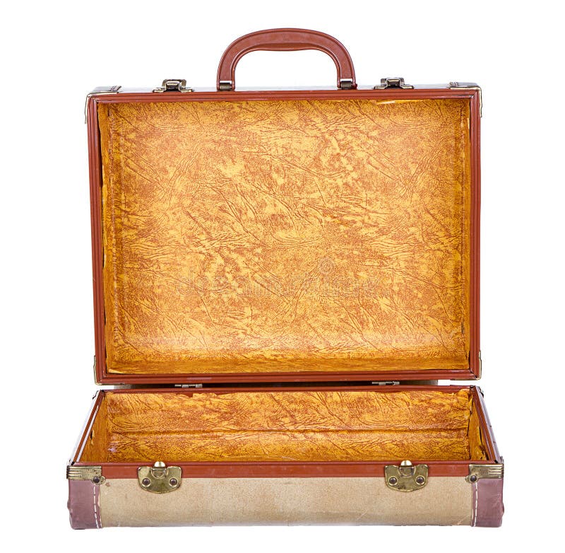 Vintage Suitcase or Luggage Open, Isolated Stock Image - Image of rusty ...