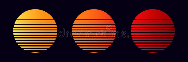Vintage Sun Circle Vector Logo. Old Sunrise Sunset Design Emblem. Stock ...
