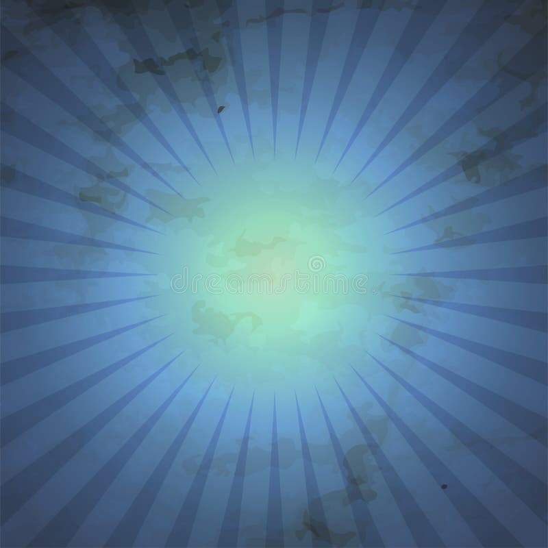 Vintage Sun Rays Illustration Template on Old Paper with Stains Texture ...