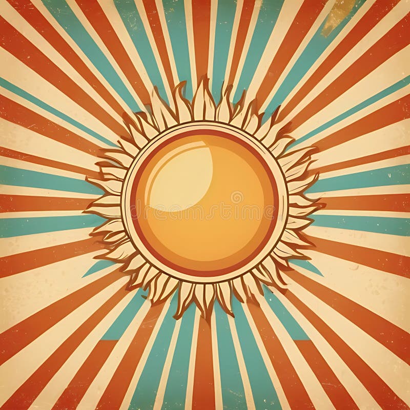 Best Vintage Sun Retro Background Stock Illustration - Illustration of ...