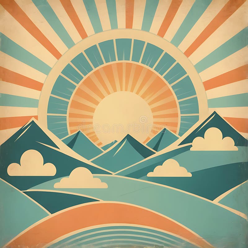 Best Vintage Sun Retro Background Stock Illustration - Illustration of ...