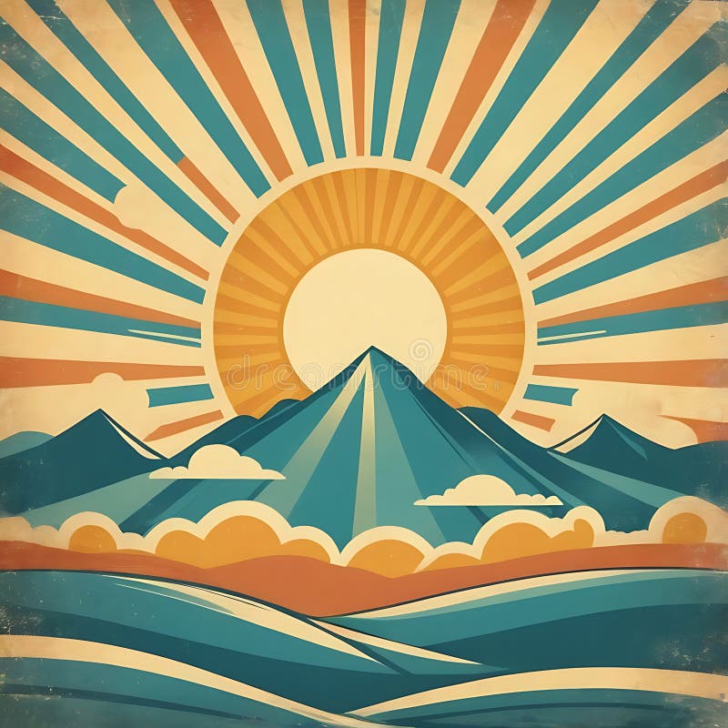 Best Vintage Sun Retro Background Stock Illustration - Illustration of ...