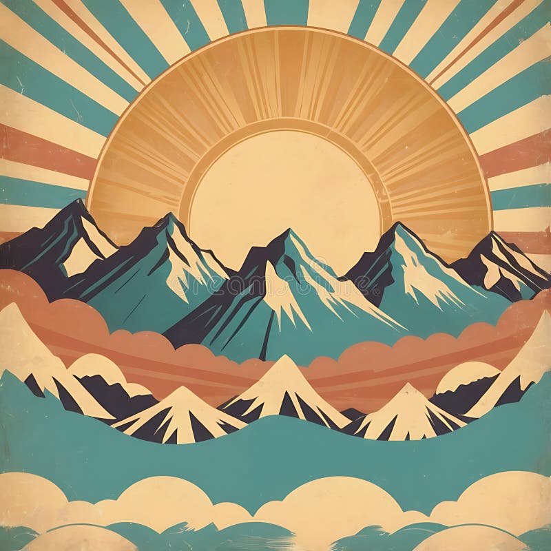 Best Vintage Sun Retro Background Stock Illustration - Illustration of ...