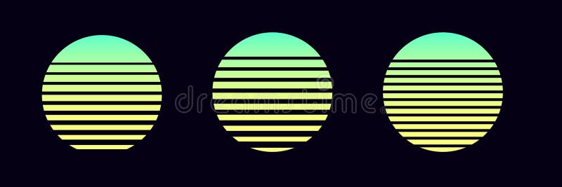 Vintage Sun Retro Design. Old Vector Logo Sunrise Sunset. Stock Vector ...