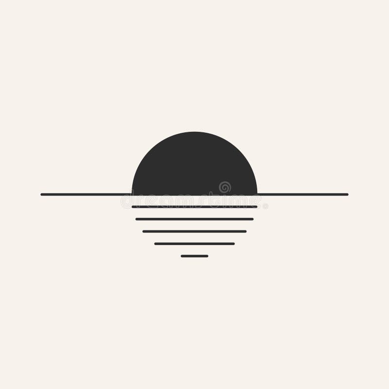 Vintage Sun Shadow Logo Vintage Vecteur Design Illustration de Vecteur ...