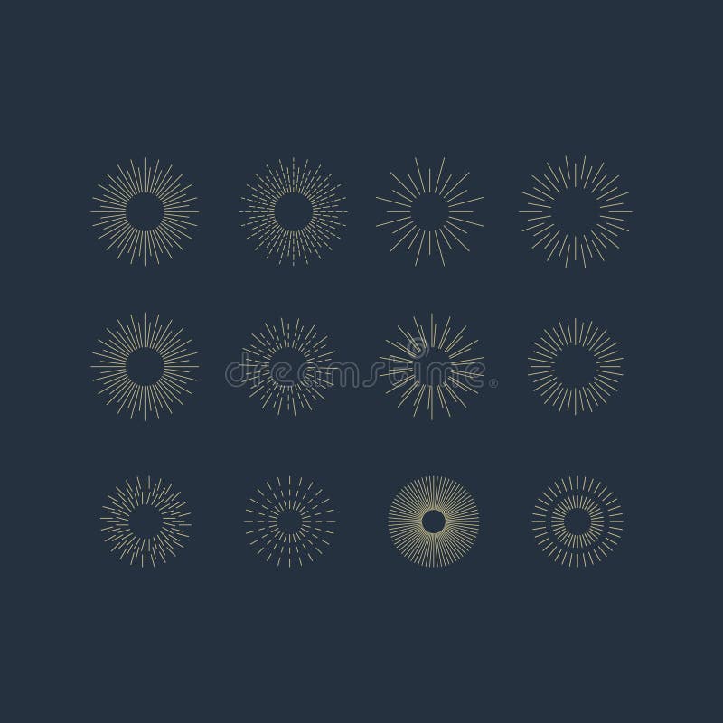 Vintage Sunburst Icons Set. Sun Rays. Radial Sunset Beams. Fireworks ... Vintage Sunburst Icons Set. Sun Rays. Radial Sunset Beams. Fireworks ...