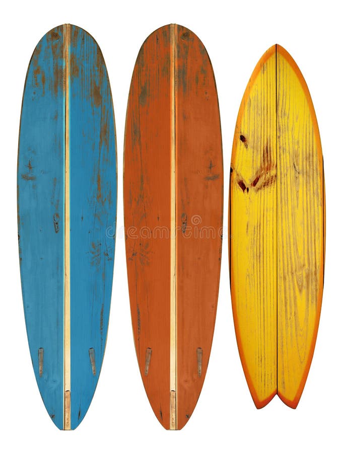 Vintage Surfboard Isolated on White Stock Photo - Image of design, fins ...