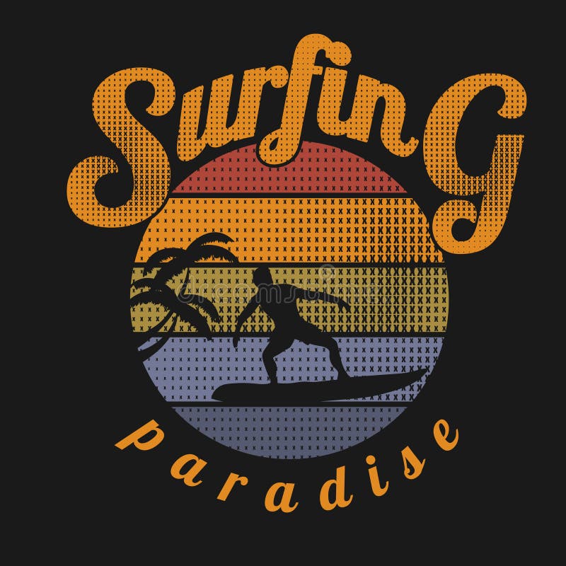 Vintage Surfer Logo. Vector Image Stock Vector - Illustration of retro ...