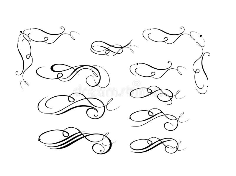 Vintage Swashes and Rulers Collection Stock Vector - Illustration of ...