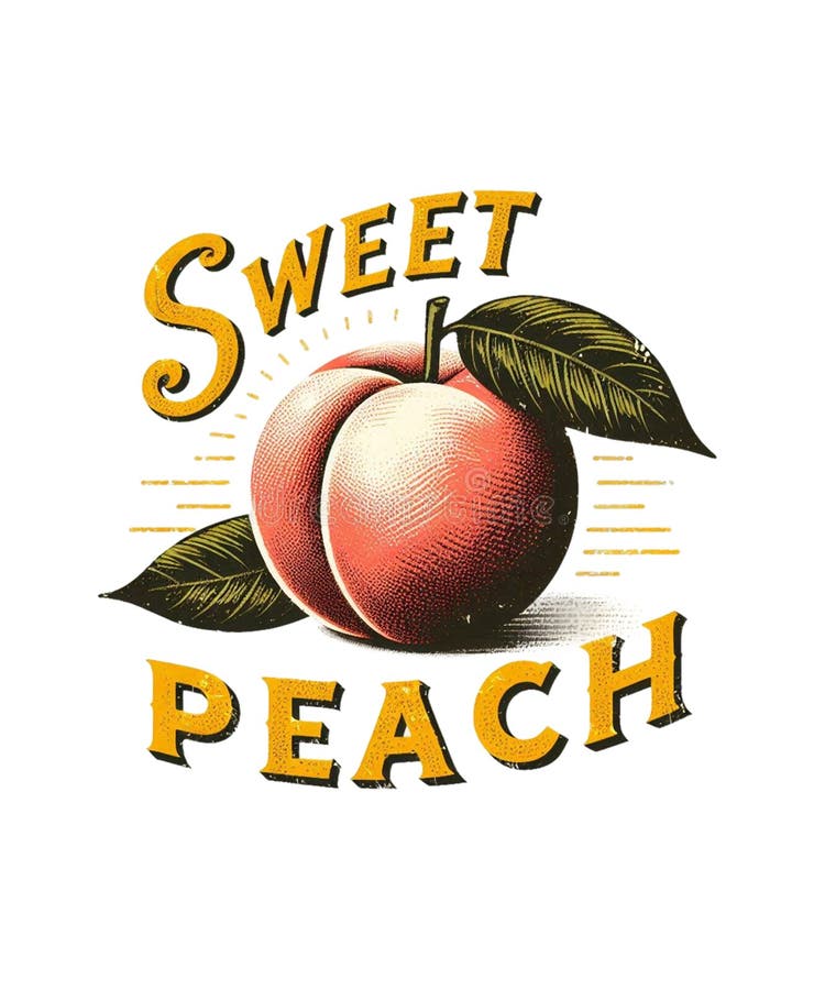 Vintage Sweet Peach Sublimation Stock Illustration - Illustration of cherry, papaya: 377492025