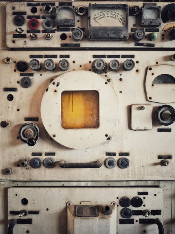 Vintage Switch Control Panel with Many Buttons Stock Image - Image of ...