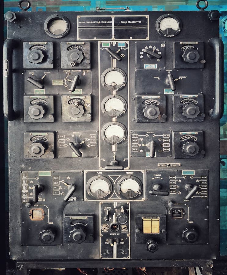 Vintage Switch Control Panel with Many Buttons Stock Photo - Image of ...