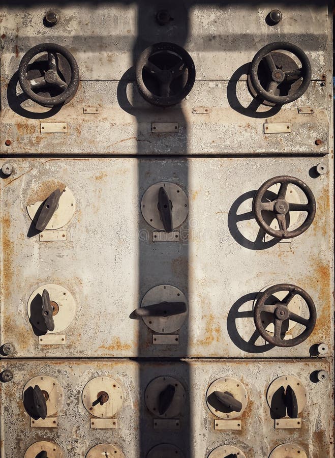 Vintage Switch Control Panel with Many Buttons Stock Photo - Image of ...
