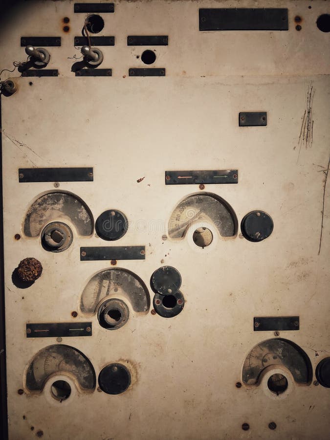 Vintage Switch Control Panel with Many Buttons Stock Photo - Image of ...