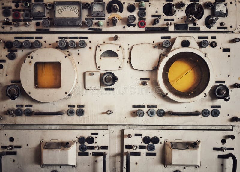 Vintage Switch Control Panel with Many Buttons Stock Photo - Image of ...