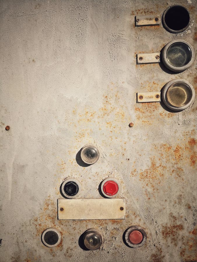 Vintage Switch Control Panel with Many Buttons Stock Photo - Image of ...