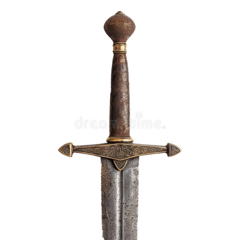 Antique Sword with Ornate Handle on Textured Background Stock Image ...