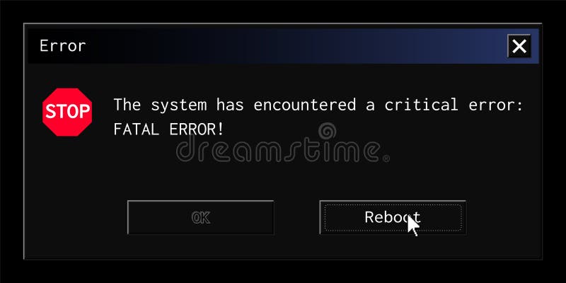 Vintage System Error Message Stock Vector - Illustration of critical ...