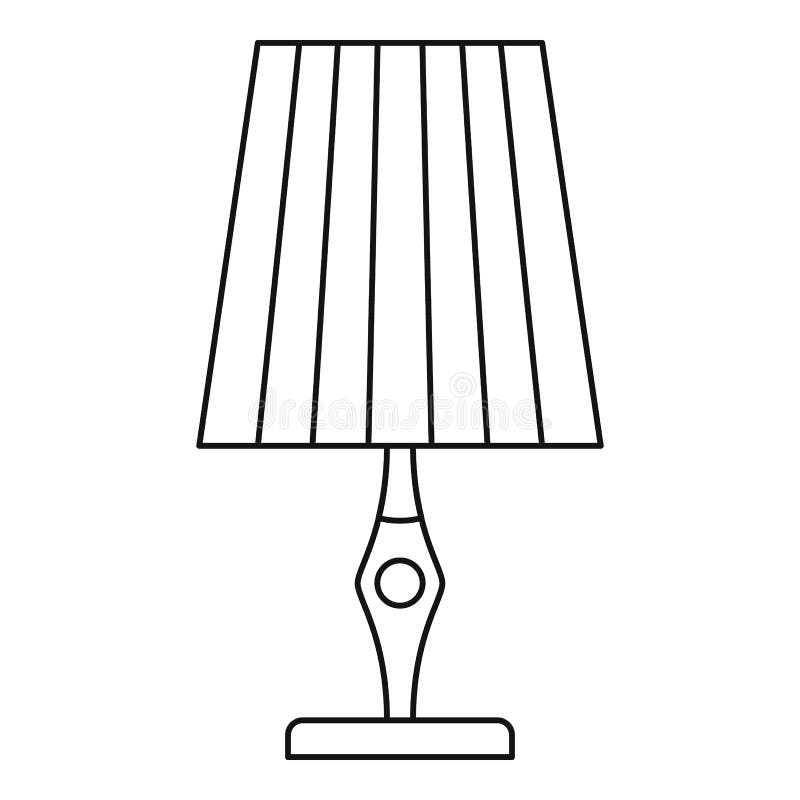 Vintage Table Lamp Icon, Outline Style Stock Vector - Illustration of ...
