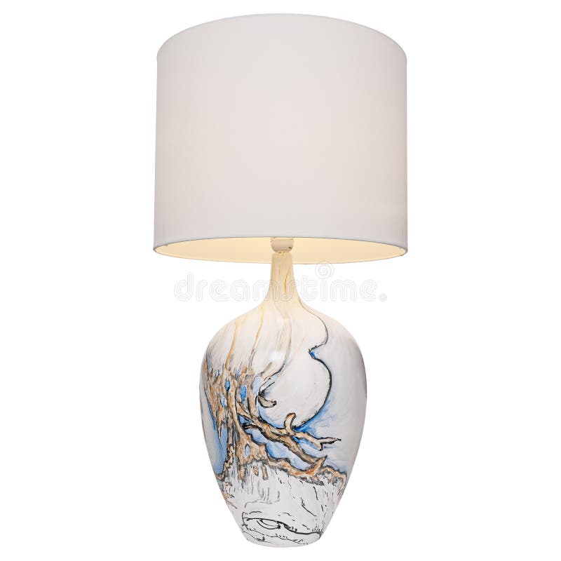 Table Lamp Isolated on White Background Stock Image - Image of home ...