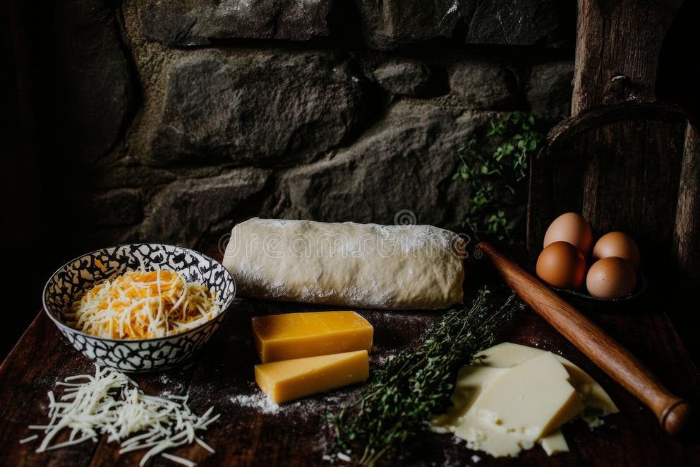 A Vintage Table Setting Showcases a Rustic Baking Scene Complete with ...